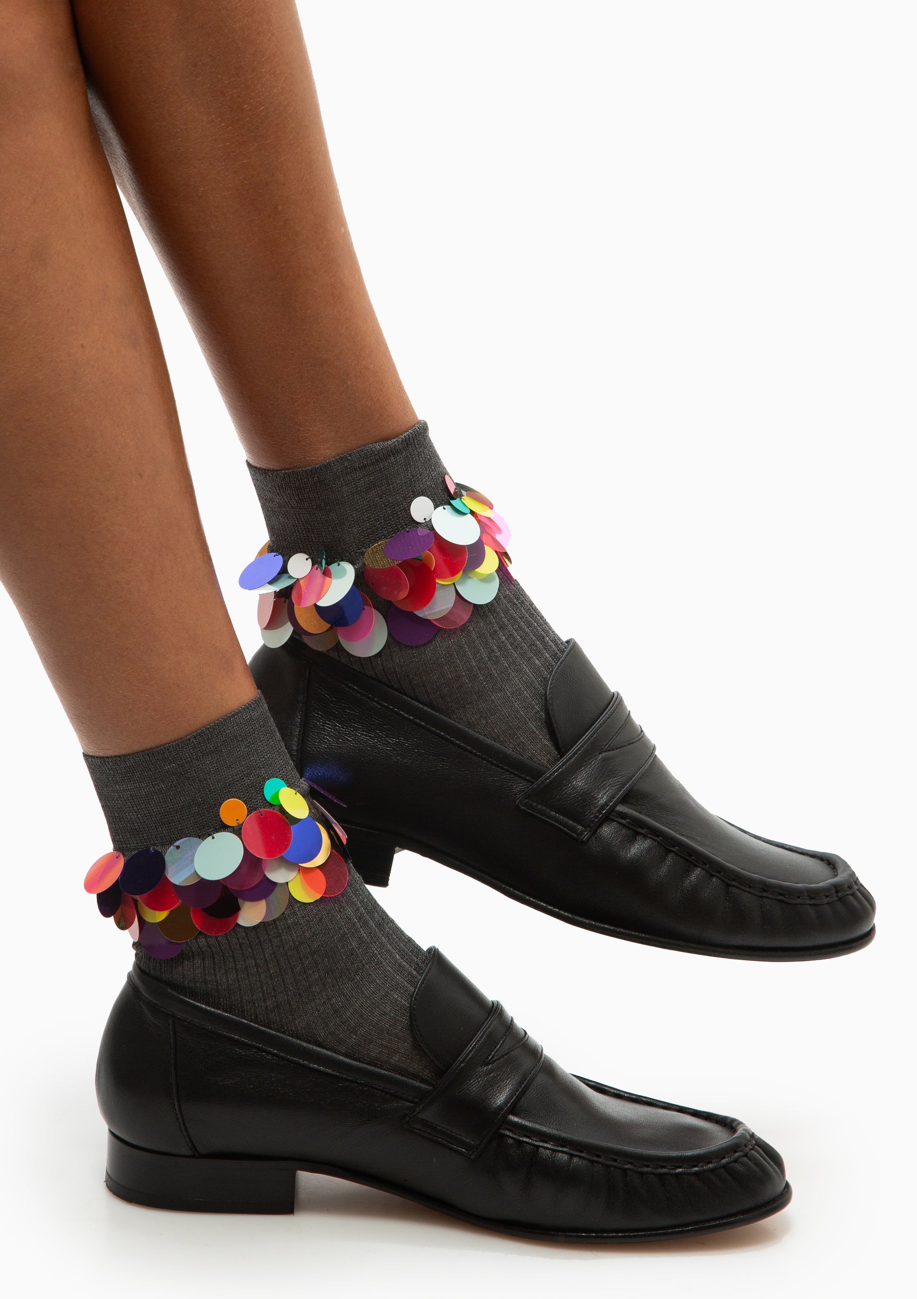 Maria La Rosa | One Ribbed Carnival Socks | Jeans