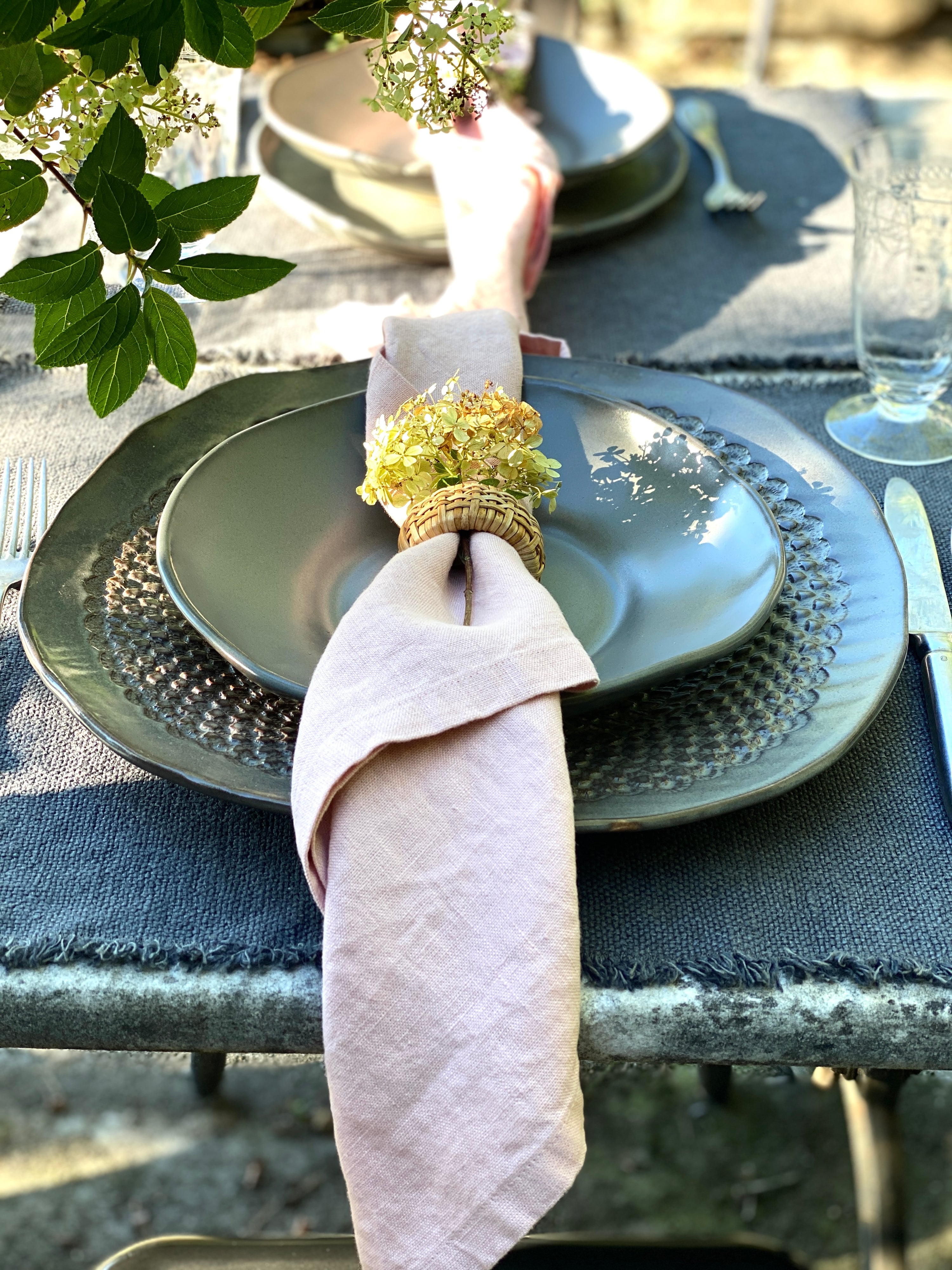 Misty Rose 100% Stone Washed Linen Napkin, Set Of 4